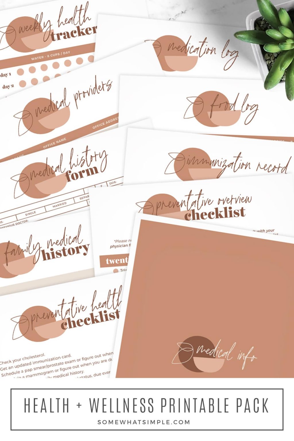 Health and Wellness Printable Pack - Somewhat Simple Living