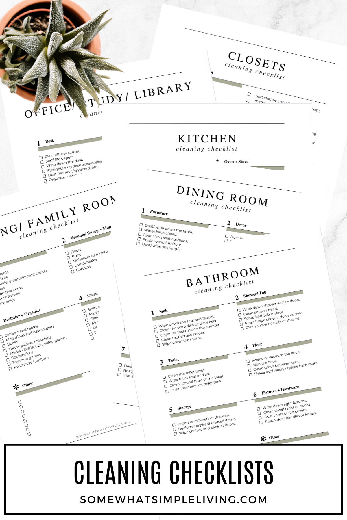 Printable Cleaning Checklists for Every Room
