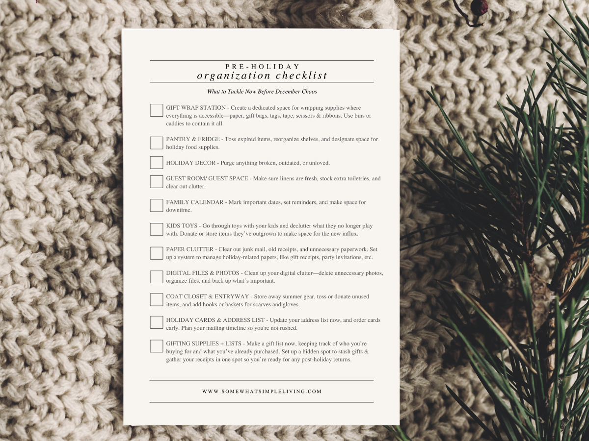 Pre-Holiday Organization Checklist